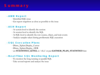 Performance Tuning With Oracle ASH and AWR. Part 1 How And What | PPT
