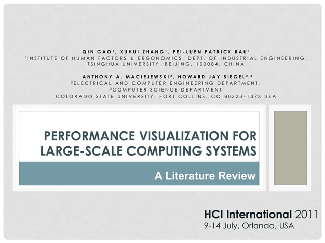 [HCII2011] Performance Visualization for Large Scale Computing System - A Literature Review | PPT