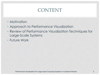 [HCII2011] Performance Visualization for Large Scale Computing System - A Literature Review | PPT