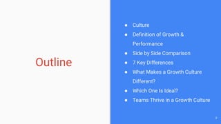 Performance vs Growth Culture | PDF