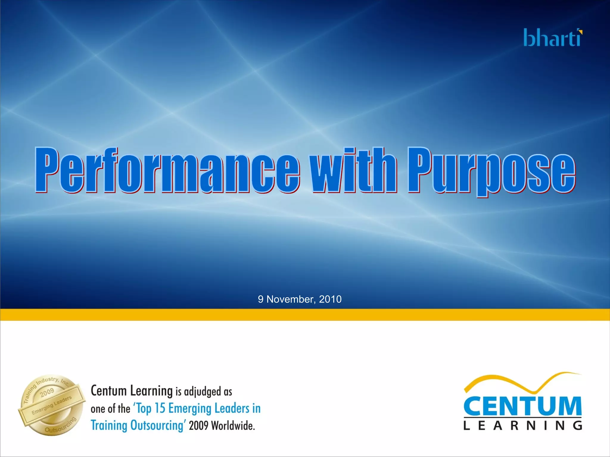 Performance with purpose | PPT