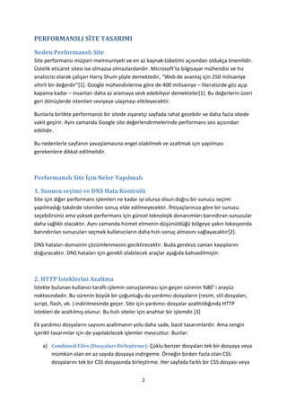 Performanslı site tasarımı ve Site performans ölçüm araçları | PDF