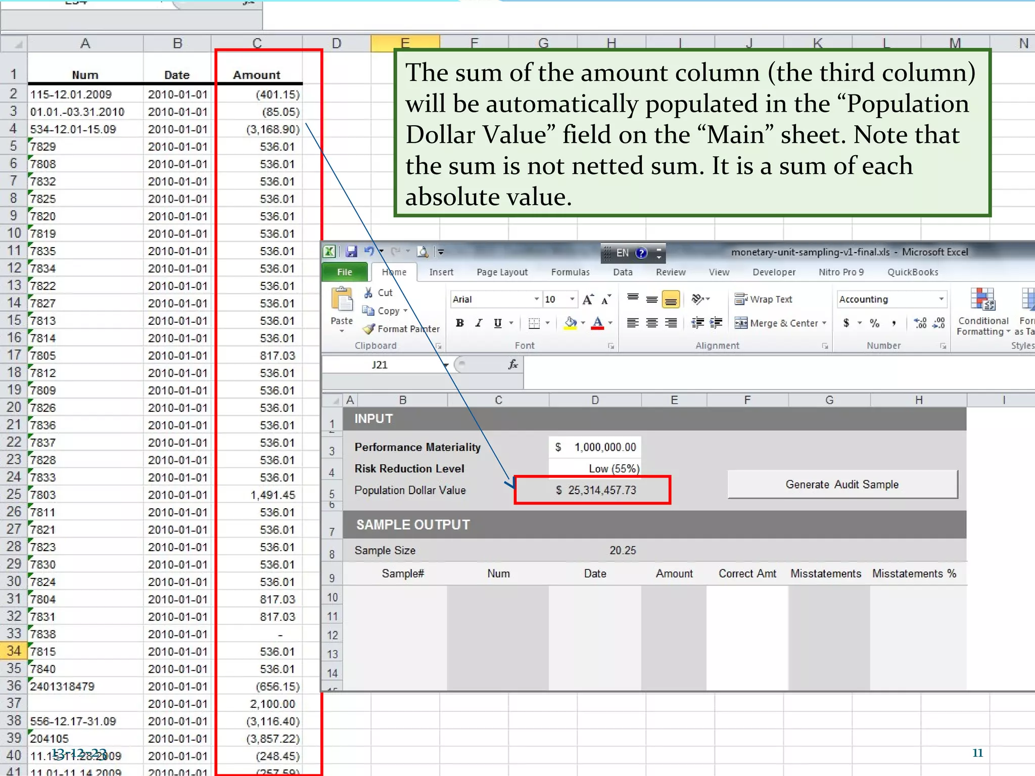 Perform audit testing in excel: Monetary Unit Sampling Method | PPT