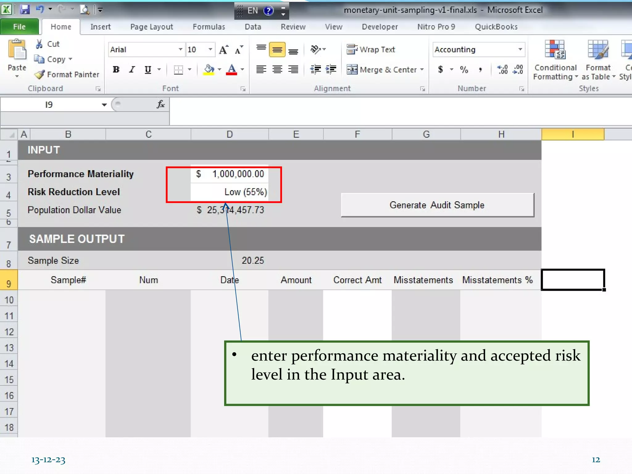 Perform audit testing in excel: Monetary Unit Sampling Method | PPT