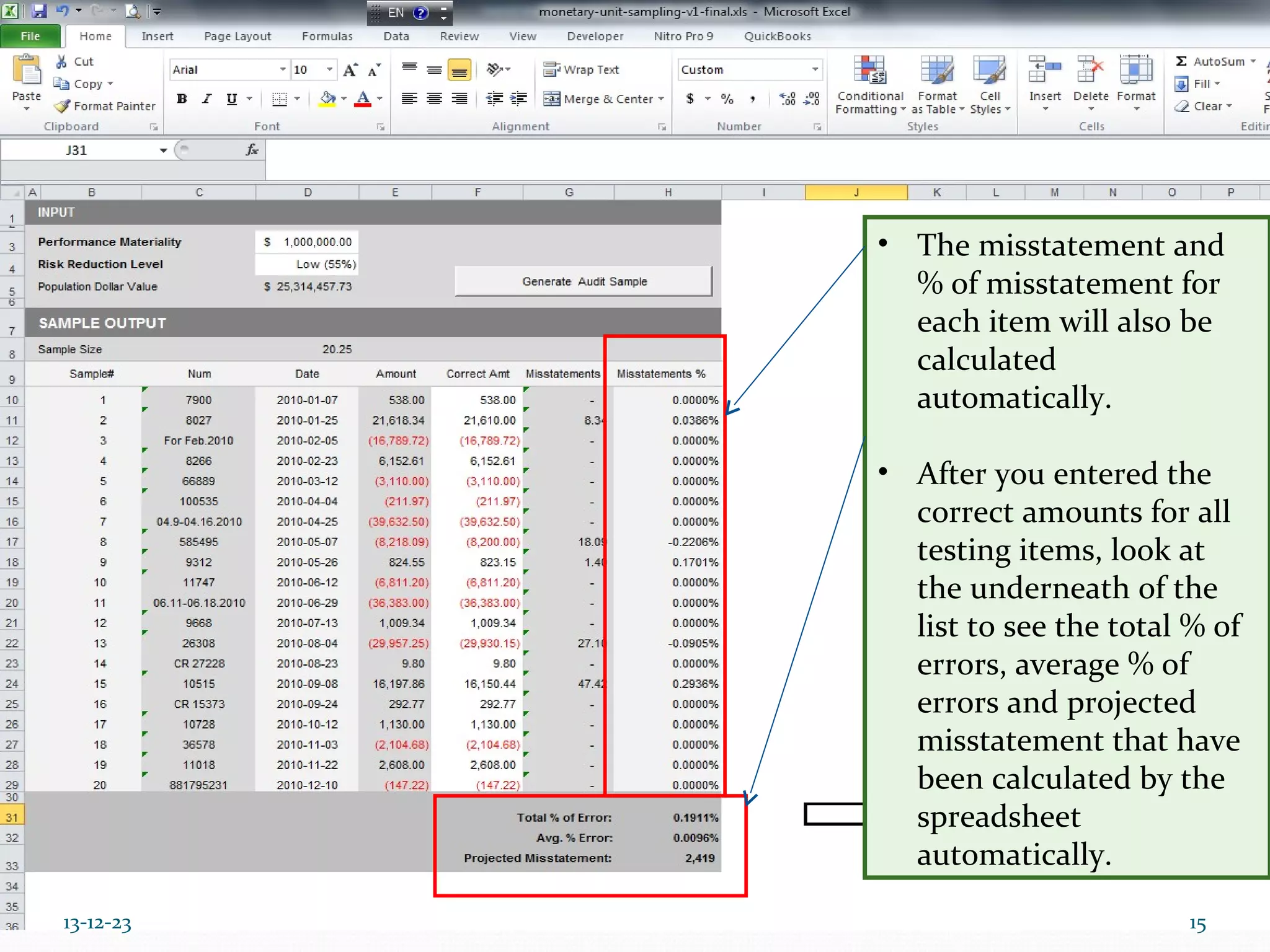 Perform audit testing in excel: Monetary Unit Sampling Method | PPT Perform audit testing in excel: Monetary Unit Sampling Method | PPT
