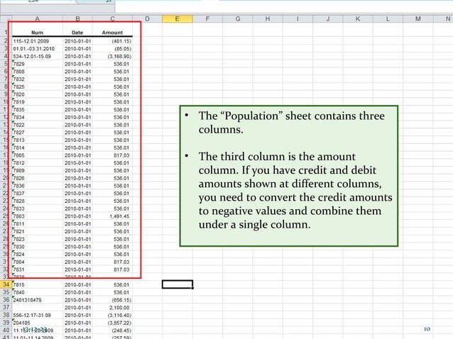 Perform audit testing in excel: Monetary Unit Sampling Method | PPT