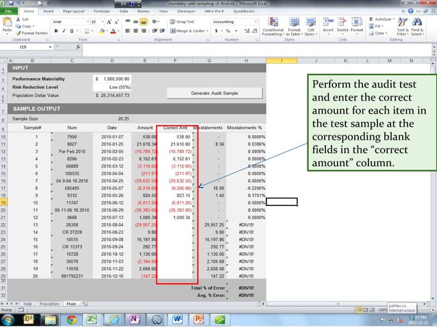 Perform audit testing in excel: Monetary Unit Sampling Method | PPT Perform audit testing in excel: Monetary Unit Sampling Method | PPT
