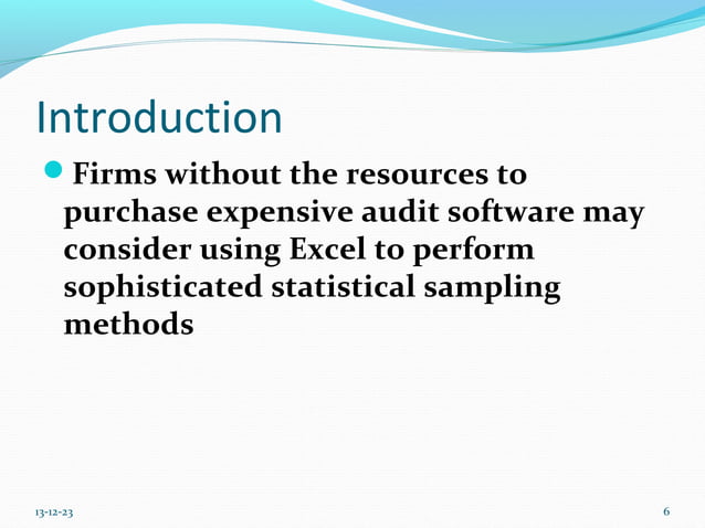 Perform audit testing in excel: Monetary Unit Sampling Method | PPT