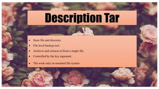Perform backup restore using tar and dump | PPT