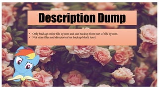 Perform backup restore using tar and dump | PPT