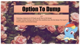 Perform backup restore using tar and dump | PPT