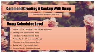 Perform backup restore using tar and dump | PPT