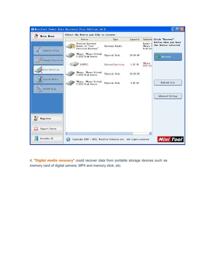 Perform digital picture recovery with mini tool power data recovery | PDF
