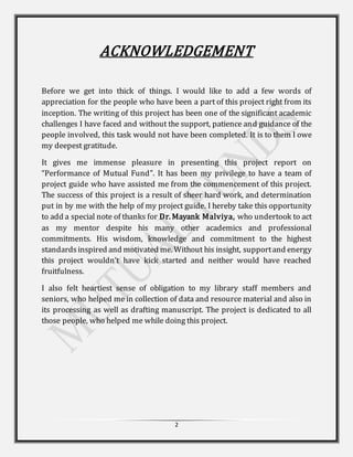Performence of mutual fund by. karan gujrati | DOCX