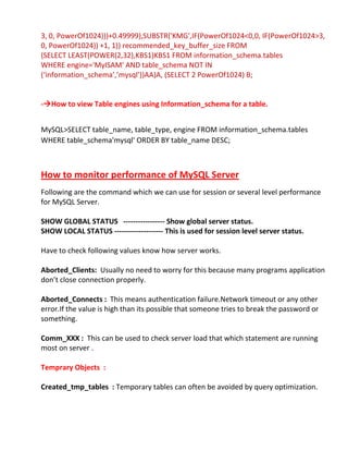Performence tuning | PDF