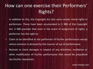Performers Rights in India | PPTX