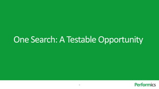 Performics OneSearch (Paid & Organic) Deck | PPTX