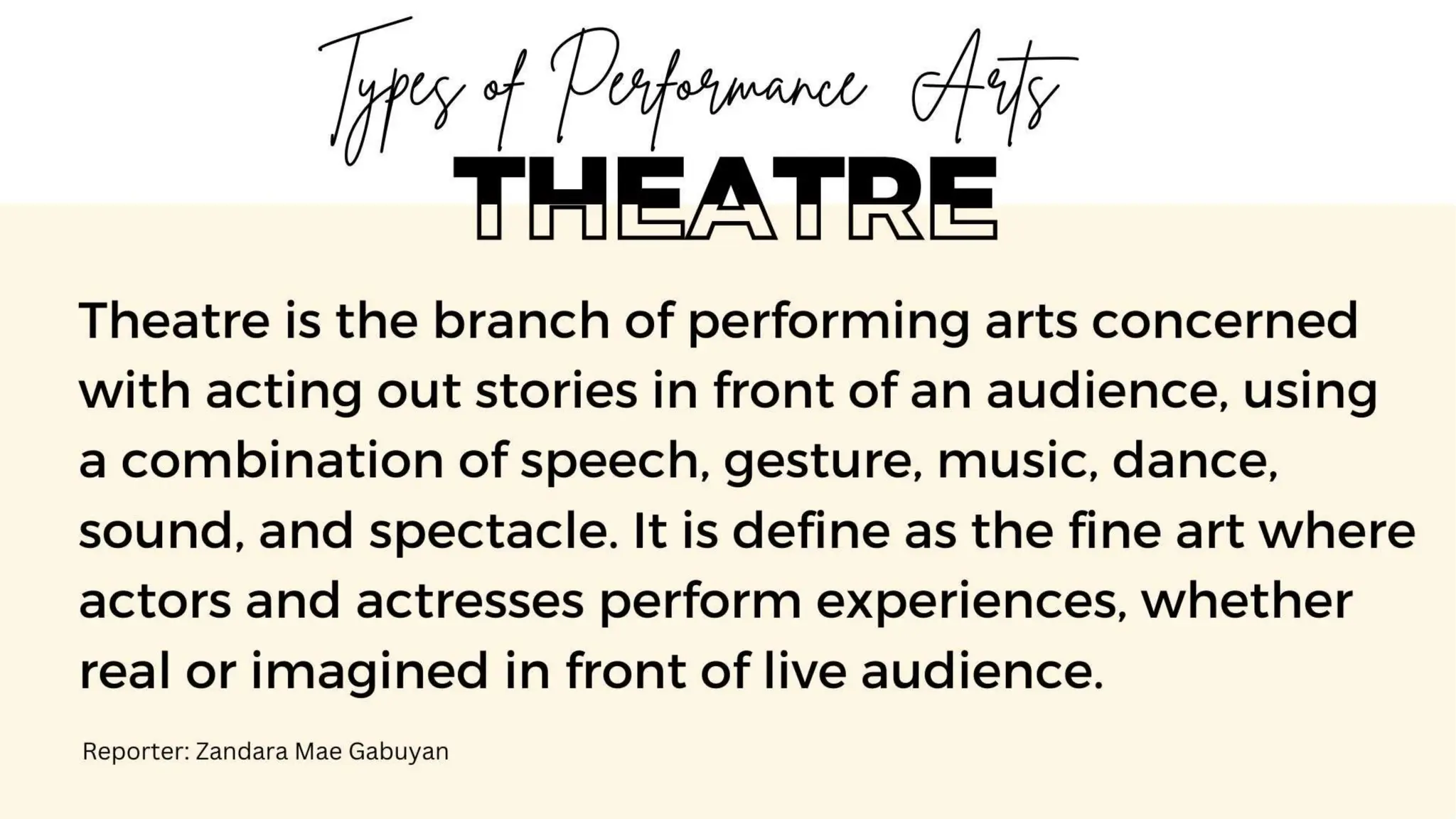 Performing Arts Definition, Types and Examples | PPTX