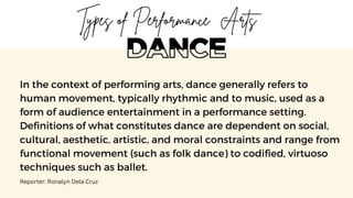 Performing Arts Definition, Types and Examples | PPT