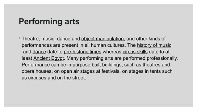 Performing Arts MAPEH SUBJECT............................. | PPTX