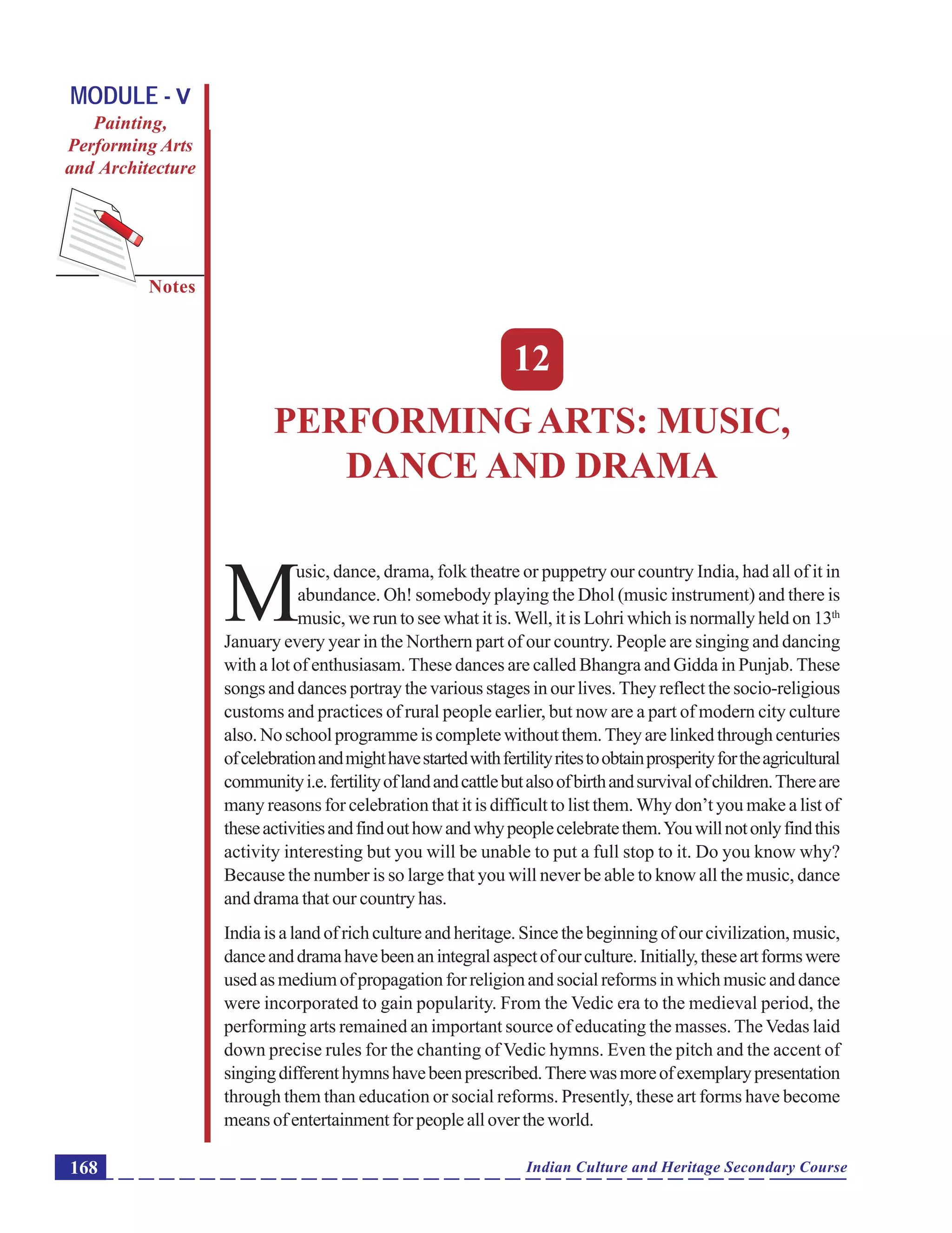 Performing arts music,dance and drama | PDF