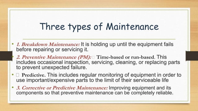 Performing Basic Preventive Maintenance.pptx | Woodworking | Arts and ...
