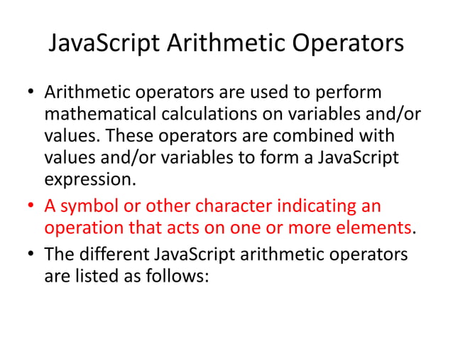 Performing Calculations Using Java Script Ppt