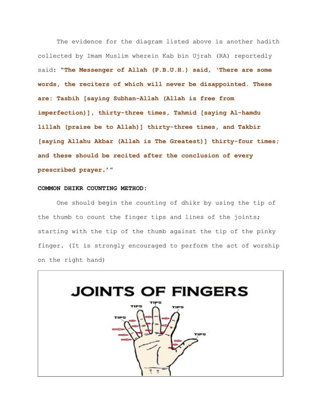 Performing dhikr to allah with the fingers of the hand | PDF | Islam ...