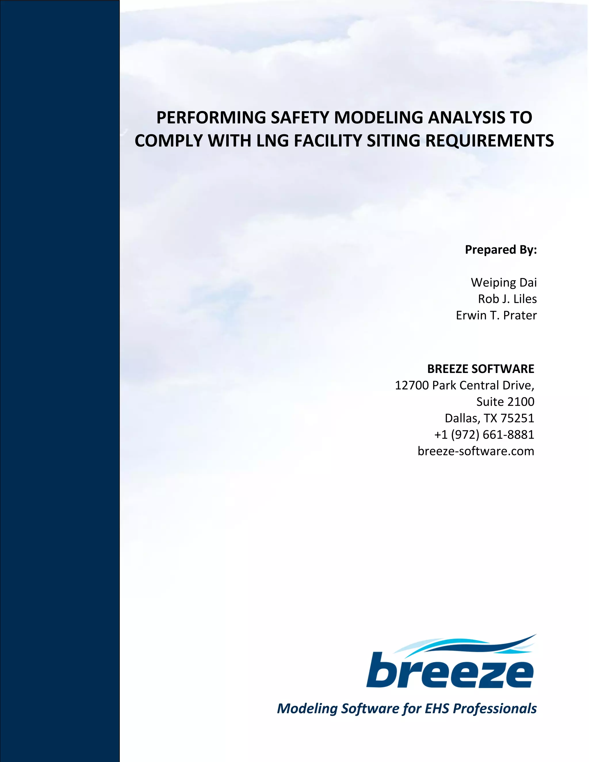 Performing Safety Modeling Analysis To Comply With LNG Facility Siting ...