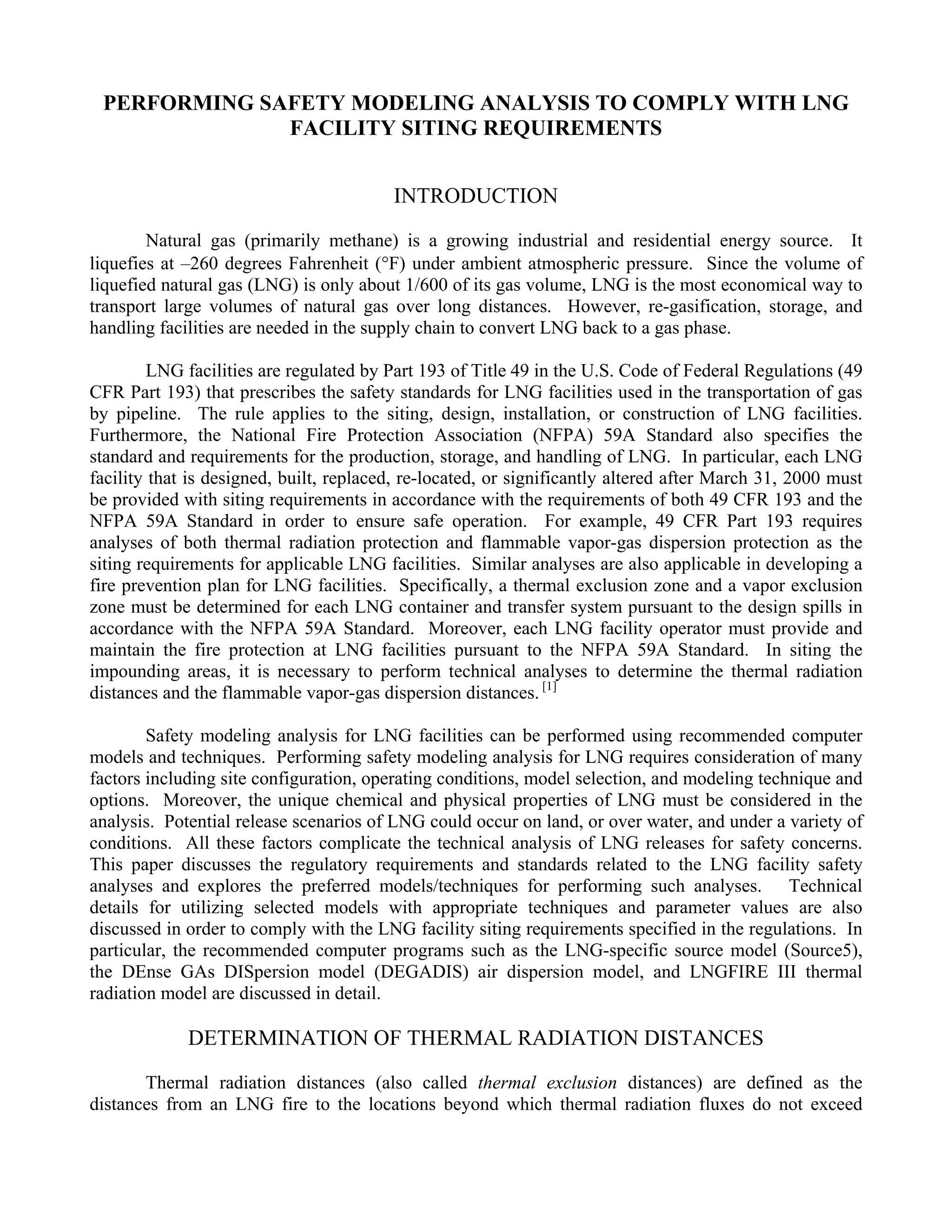 Performing Safety Modeling Analysis To Comply With LNG Facility Siting ...
