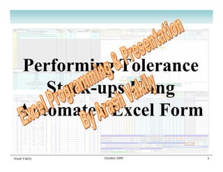 Performing Tolerance Stack Ups Using Automated Excel Calculator By ...
