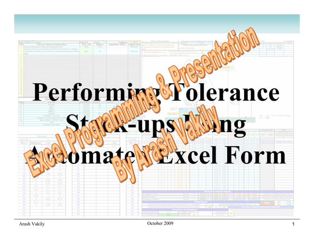 Performing Tolerance Stack Ups Using Automated Excel Calculator By ...