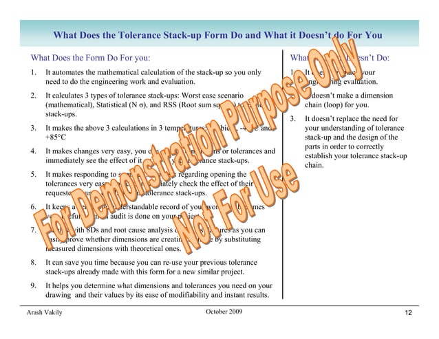 Performing Tolerance Stack Ups Using Automated Excel Calculator By ...