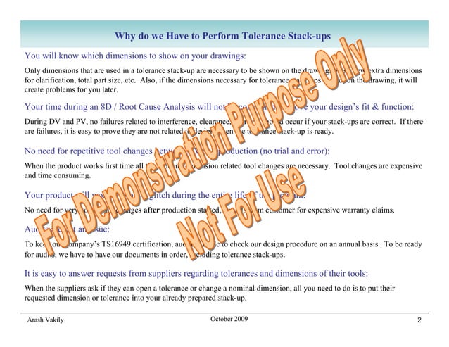Performing Tolerance Stack Ups Using Automated Excel Calculator By ...