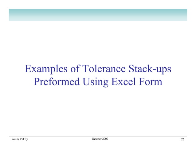 Performing Tolerance Stack Ups Using Automated Excel Calculator By ...