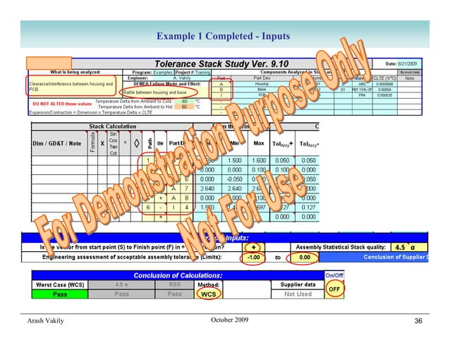 Performing Tolerance Stack Ups Using Automated Excel Calculator By ...