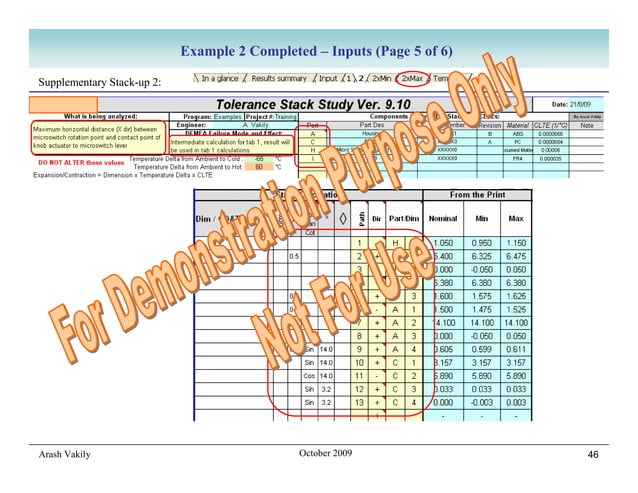 Performing Tolerance Stack Ups Using Automated Excel Calculator By ...