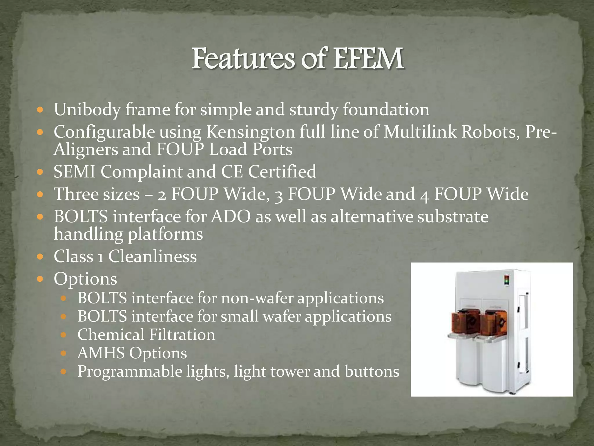 EFEM - Equipment Front End Module - Kensingtonlabs | PPTX