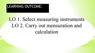 PERFORM MENSURATION AND CALCULATION TLE-8 TECHNICAL DRAFTING.pptx ...