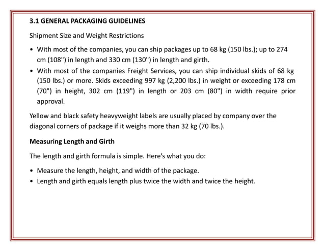 Perform packing | PPT