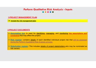 Perform qualitative risk analysis | PDF
