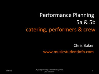 Performance Planning 5a & 5b | PPT