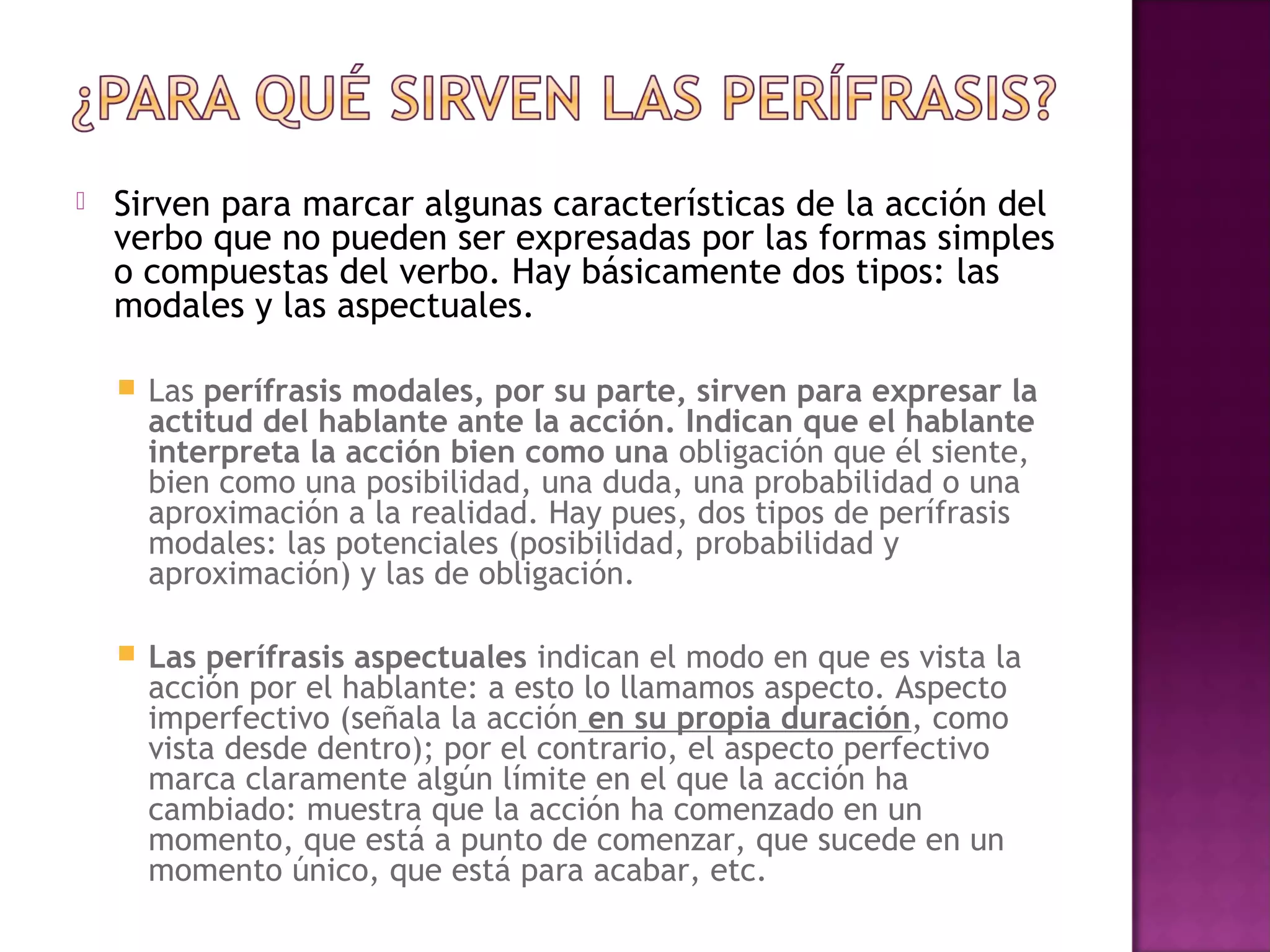 Perífrasis verbales | PPT