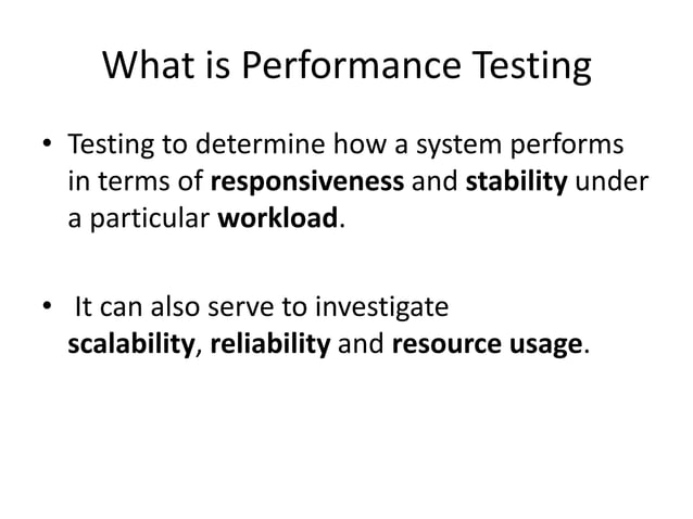Introduction To Performance Testing Ppt