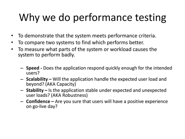 Introduction To Performance Testing Ppt