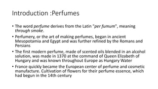 Perfume.M.Pharm 2nd sem.Cosmetics & Cosmoceutucals | PDF