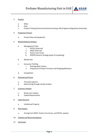 Perfume Manufacturing Pre Feasibility Report | PDF
