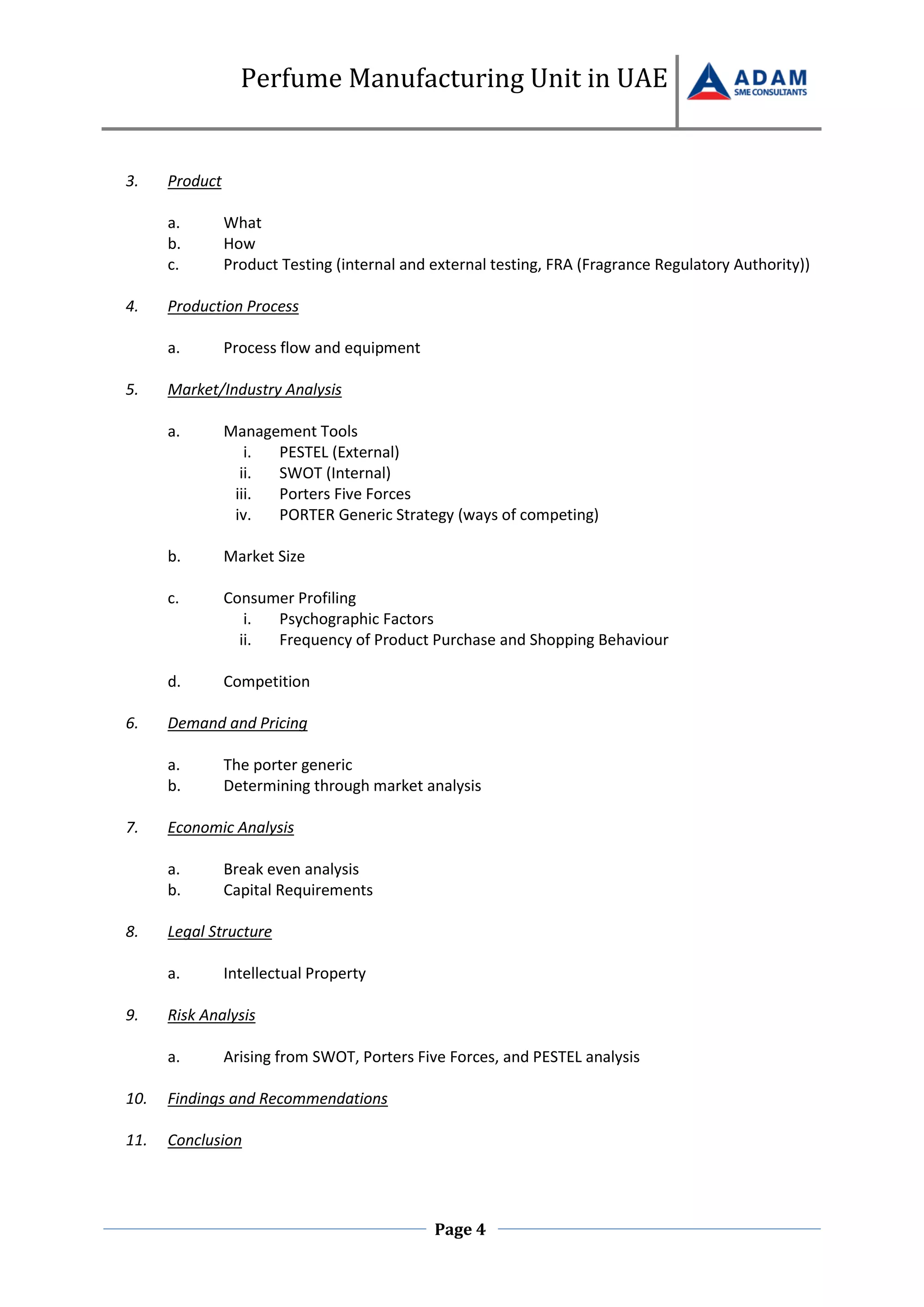 Perfume Manufacturing Pre Feasibility Report | PDF