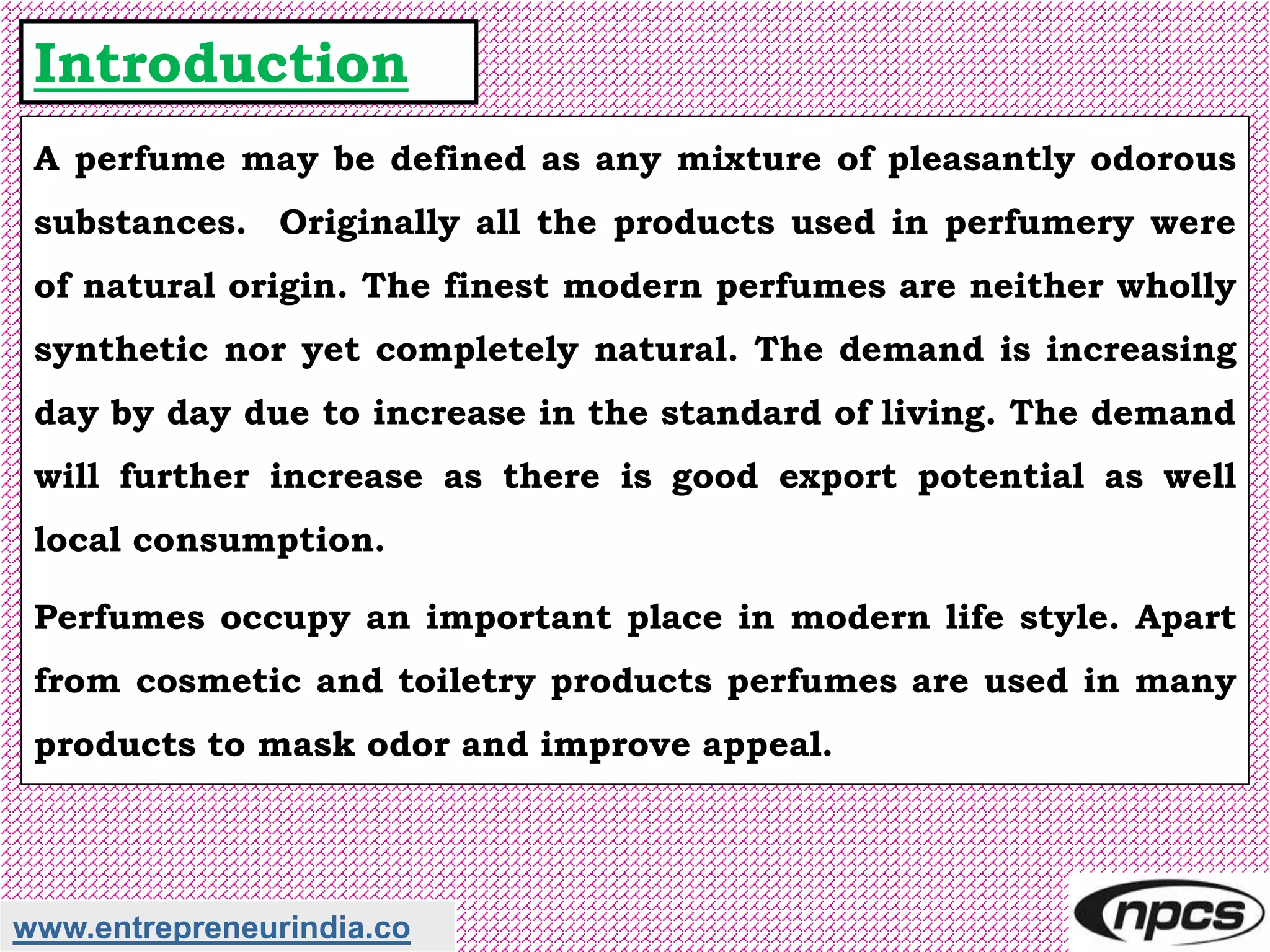 Perfumery Compounds Manufacturing and Formulation. Agarbatti Perfumery ...