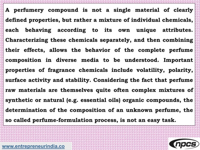Perfumery Compounds Manufacturing and Formulation. Agarbatti Perfumery ...
